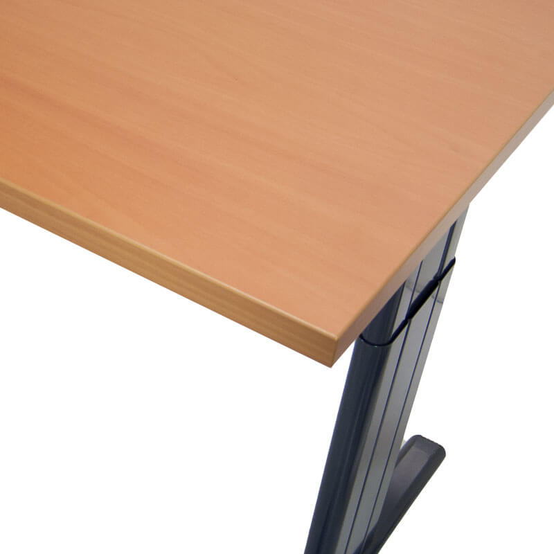 Gebruikt hoekbureau rechts beuken met antraciet