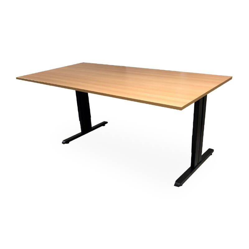 Tweedehands bureau beuken met zwart